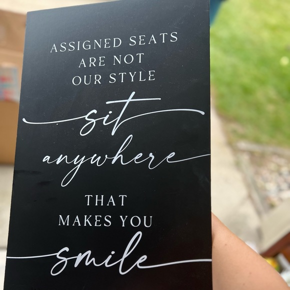 Party Supplies | Used Once Sign For Unassigned Seating | Poshmark